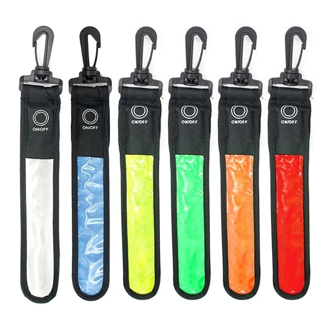 LED SAFETY REFLECTIVE Glowing Bag Pendant Tags Bicycles Reflective ...