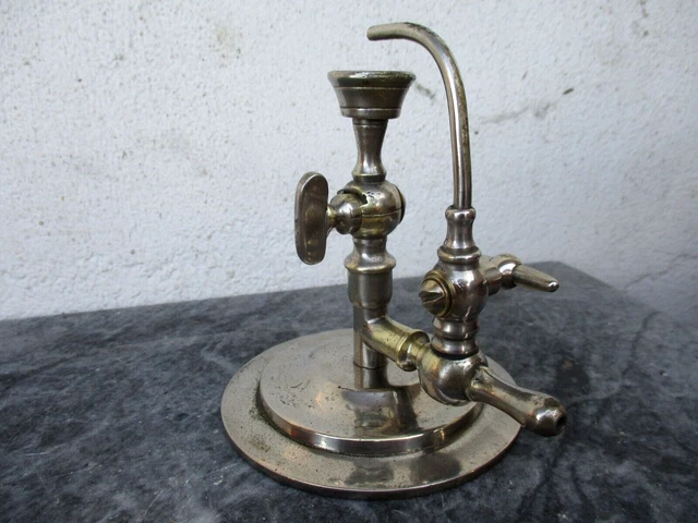 VINTAGE RARE BRASS Two Tap Gas Burner Unusual Bunsen With Pilot ...