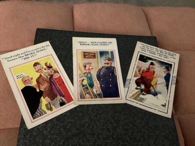 3 VINTAGE SAUCY SEASIDE COMIC POSTCARDS FUNNY RUDE RISQUE 1950’s ...