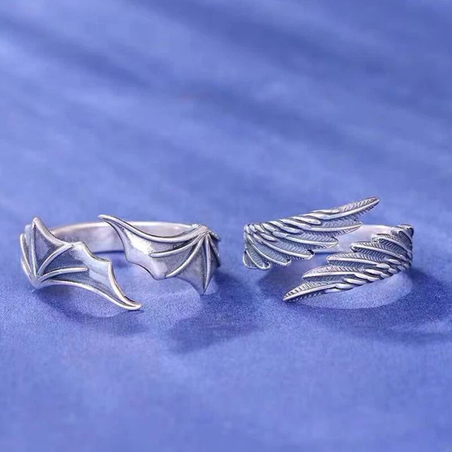 Angel Demon Wing Couples Rings For Women Men Matching Best Friend Promise R`ko Eur 275