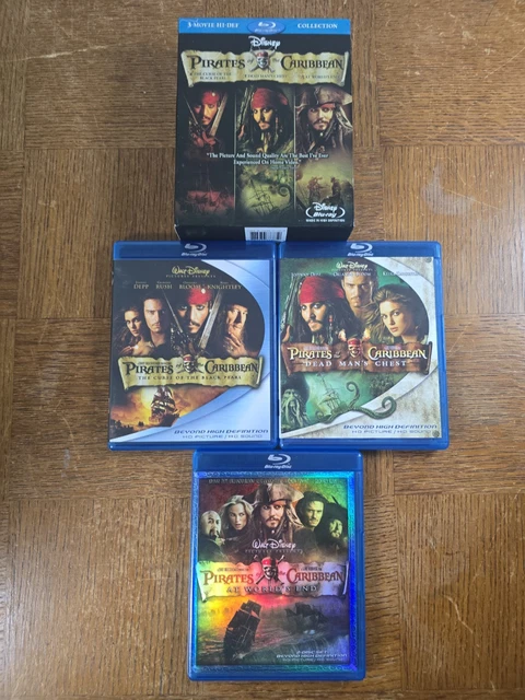DISNEY PIRATES OF the Caribbean 3-Movie Hi-Def Blu-ray Collection Box ...