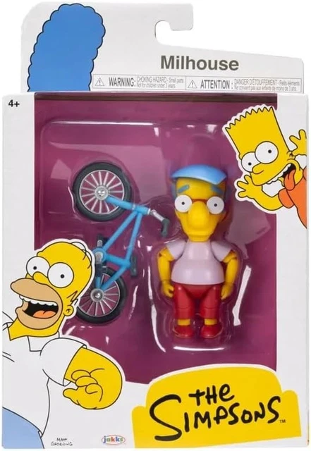 JAKKS PACIFIC THE Simpsons Wave 3 Milhouse Con Bicicleta 5" Figura ...
