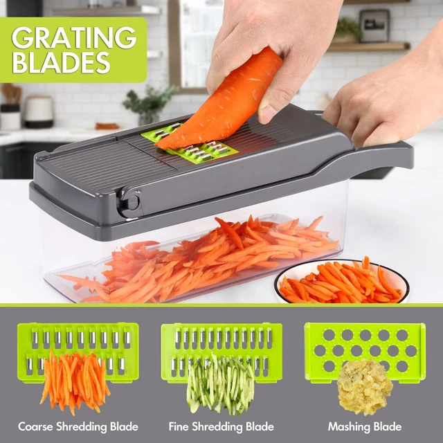VEGETABLE CHOPPER SLICER Dicer - 12-in-1 Fruits Cutter Mandoline £26.99 ...