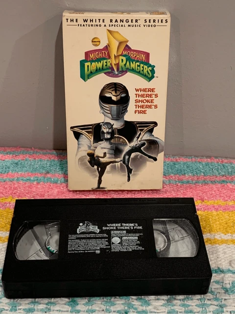 POWER RANGERS VHS-WHITE Ranger Series-Where Theres Smoke Mighty Morphin ...