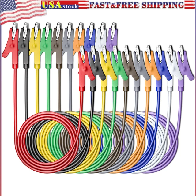 10PCS ALLIGATOR CLIP Electrical Test Lead Dual Ended Crocodile Clips ...