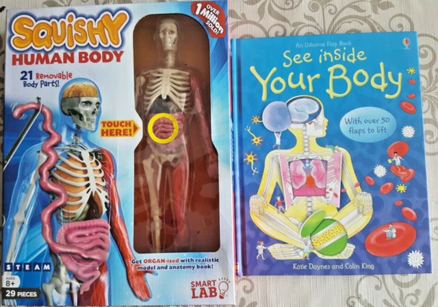 SMARTLAB SQUISHY HUMAN Body Educational Toy New & Book "See Inside your ...