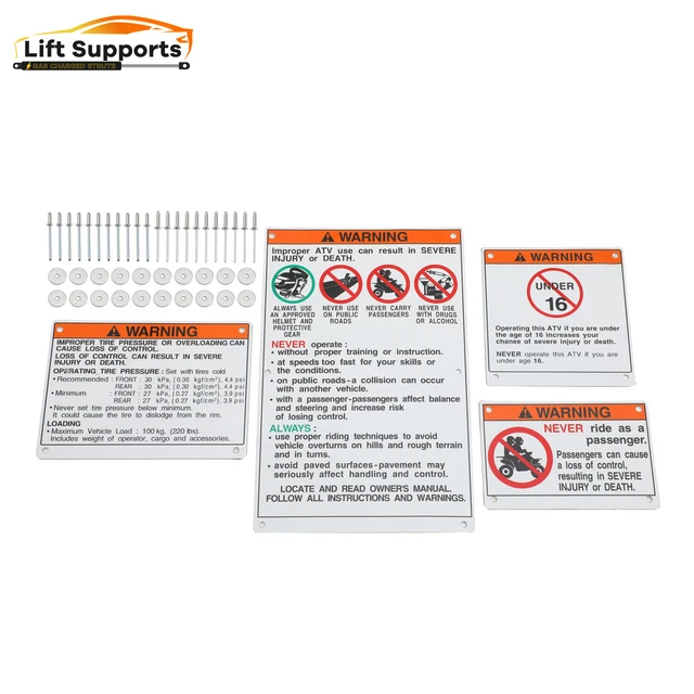 FITS ALUMINUM BACKED Yamaha warning decals stickers labels Raptor ...