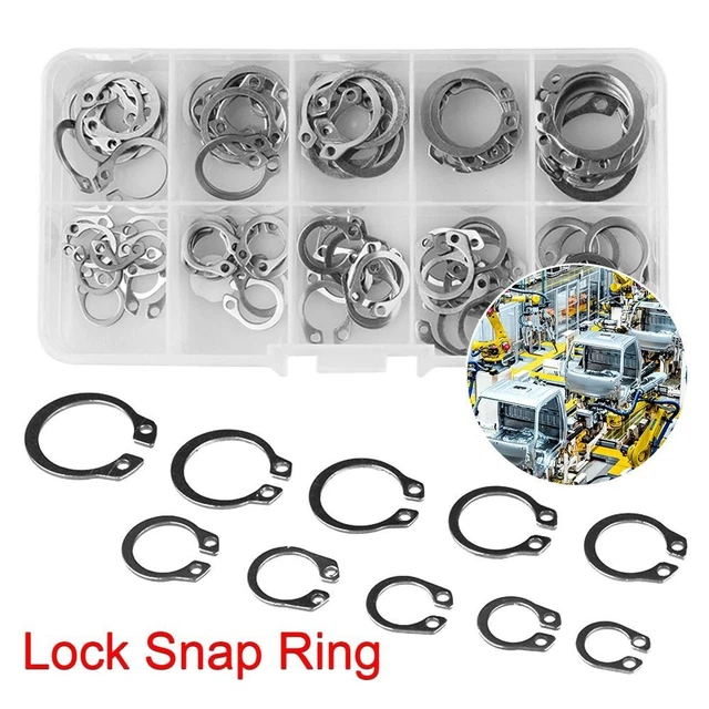 HOLES SHAFT CIRCLIP Set Lock Snap Ring E-type Cir Clip Collar Washer ...
