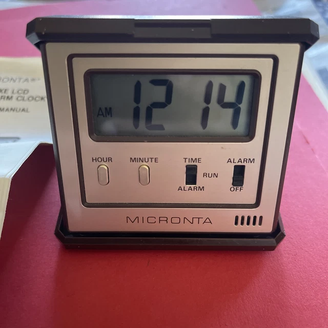 VINTAGE MICRONTA RADIO Shack LCD Travel Alarm Clock Retro Working ...