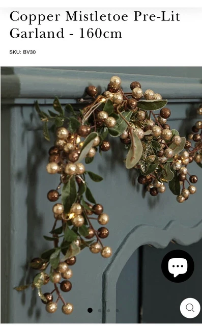DIBOR COPPER MISTLETOE Pre-Lit Garland - 160cm NEW IN BOX ( CODE BV30 ...