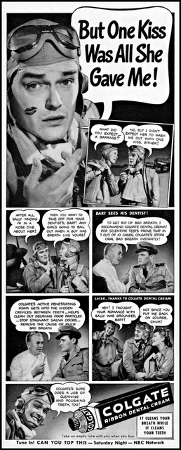 1943 WW2 U S Army pilot Colgate toothpaste cream vintage photo print ad ...