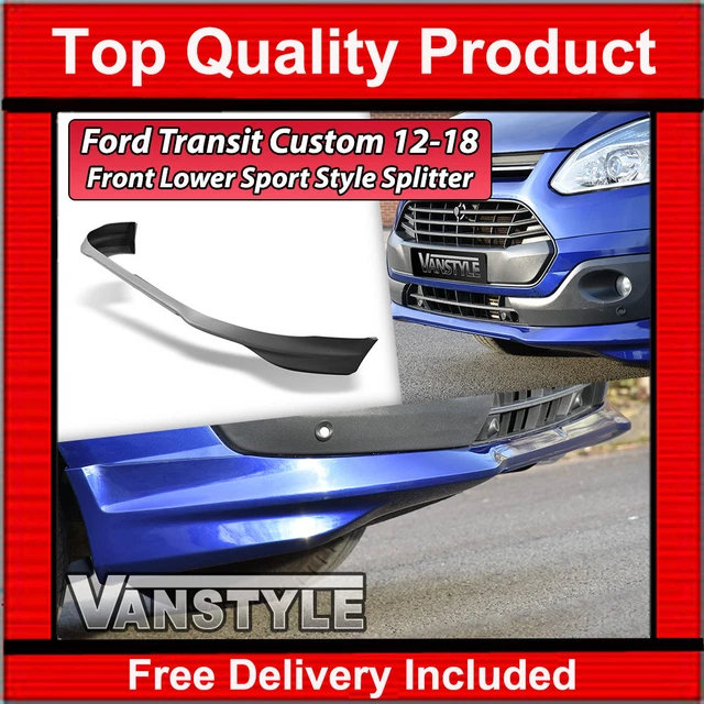 FITS FORD TRANSIT Custom Sport Style Lower Front Splitter Spoiler Not ...