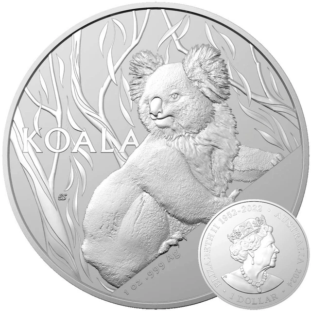 SILBERMÜNZE KOALA 2024 Royal Australian Mint 1oz Unze Silber 999,9 Ag £ ...