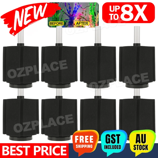 4/8X AQUARIUM FISH Tank Filter Biochemical Sponge Foam Oxygen Air Pump ...