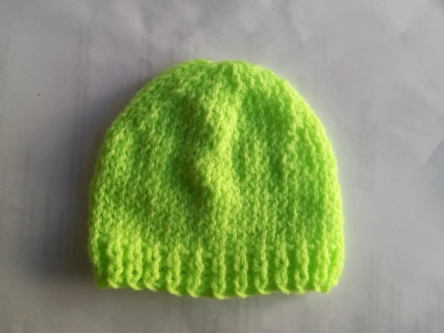 PRÉMATURÉ BONNET bébé tour de tête 24/26 cm tricot fait main EUR 1,00 ...