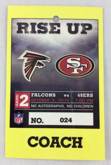NFL 2010 10/03 Coach Credentials - 49ers de San Francisco aux Falcons d ...