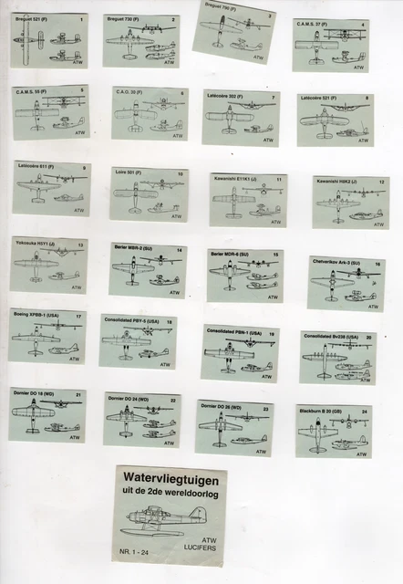 MATCHBOX LABELS - Flying Boats and Float Planes Set of 24 $11.99 ...