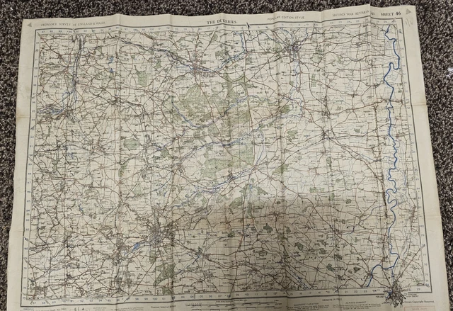 VINTAGE ANTIQUE MANSFIELD Worksop 1941 WW2 issue Map £2.99 - PicClick UK