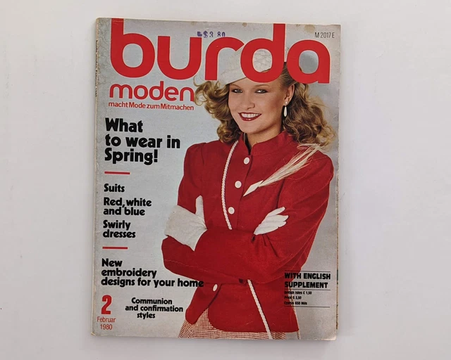 BURDA MODEN VINTAGE sewing magazine - February 02/1980 - Paper patterns ...