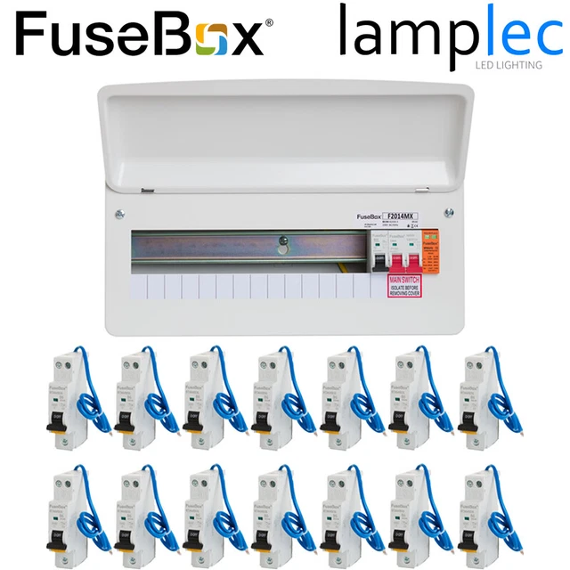 FUSEBOX F2014MX 14 Way SPD Metal Consumer Unit with 14 Mini A Rated DP ... FUSEBOX F2014MX 14 Way SPD Metal Consumer Unit with 14 Mini A Rated DP ...