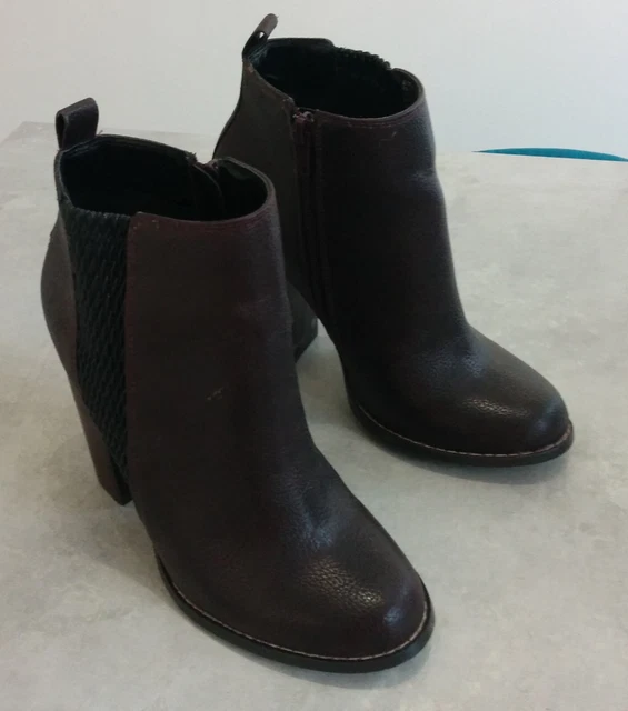 MISS KG WINE coloured high heel ankle boot Size 4 worn once. £25.00 ...
