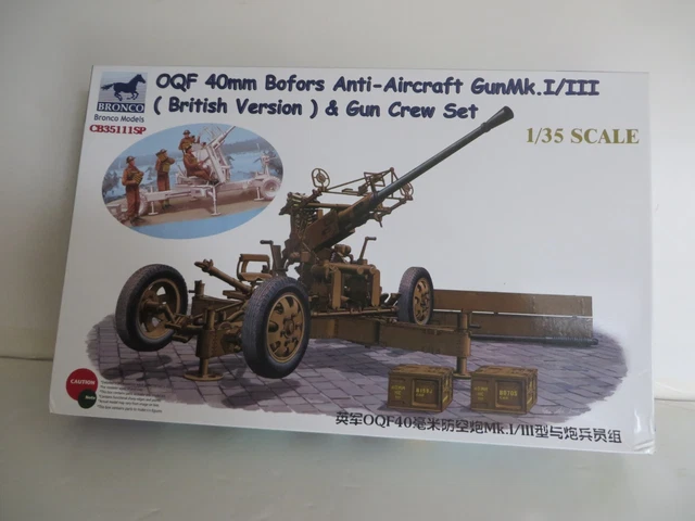 1/35 BRONCO MODELS QF 40mm Bofors Anti aircraft Gun and Crew set kit £ ...