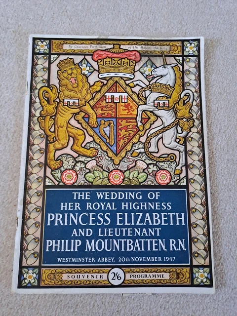 WEDDING OF PRINCESS Elizabeth And Philip Mountbatten Souvenir Programme ...