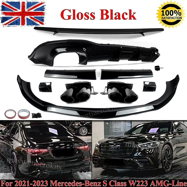 BS STYLE FRONT Splitter Rear Spoiler Diffuser For Benz S Class AMG W223 ...