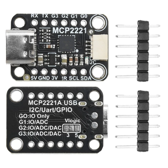 MCP2221A USB TO GPIO ADC/I2C Converter Adapter Module Breakout Board ...