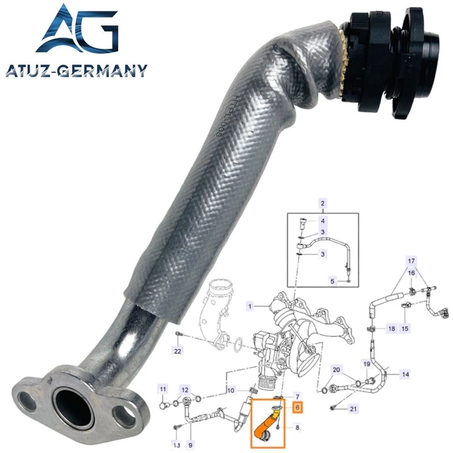 GENUINE AG TURBOCHARGER Oil Return Line for Opel Corsa D 1.6 Turbo ...