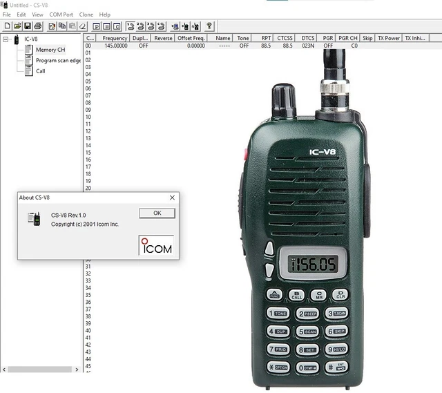 ICOM CS-F100 REV. 1.7 PROGRAMMING AND CLONE SOFTWARE for IC-F100 ...