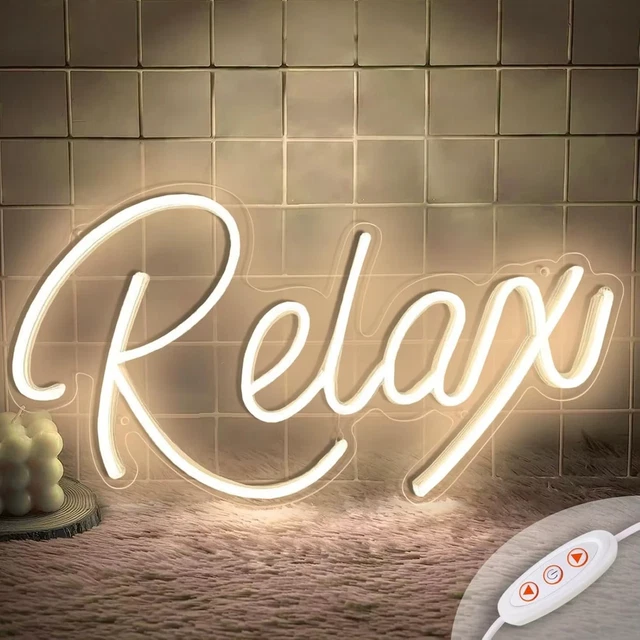RELAX NEON SIGN LED Neon Sign Light for Wall Decor Letters USB Powered ...