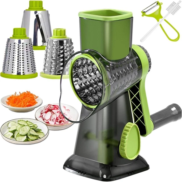 KITCHEN VEGETABLE FOOD Manual Rotary Drum Grater Chopper Slicer Cutter ...