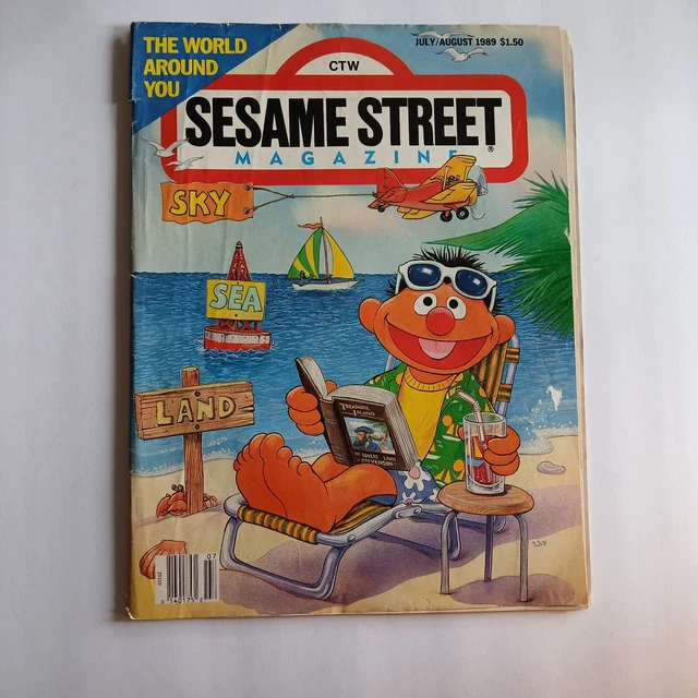SESAME STREET CTW Magazine July/August 1989 Vintage Kids Activity Book ...