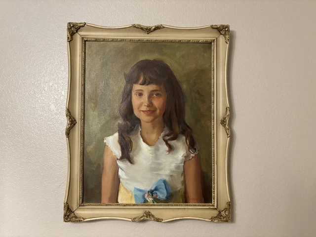 BEAUTIFUL YOUNG GIRL Oil On Canvas Portrait- Vintage Female Art Original Signed £331.76 ...