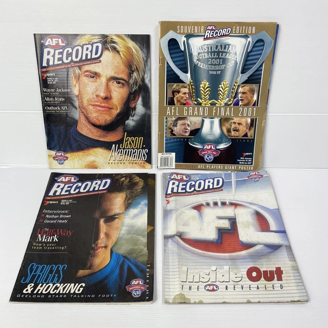 2001 FOOTBALL RECORD AFL Grand Final Bulk Lot x 4 Footy Records $28.25 ...