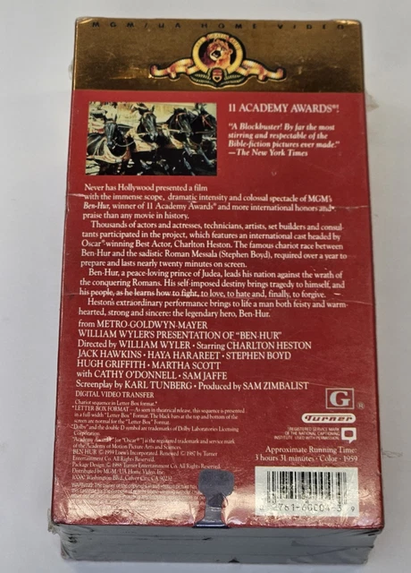 VINTAGE BEN HUR VHS 1987 2 Tape Box set MGM 1959 Charlton Heston £8.75 ...