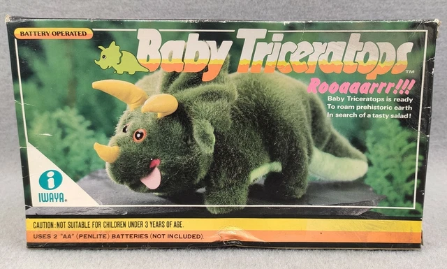 GREEN TRICERATOPS BATTERY Operated 1990 Iwaya Corp New Baby Moving ...