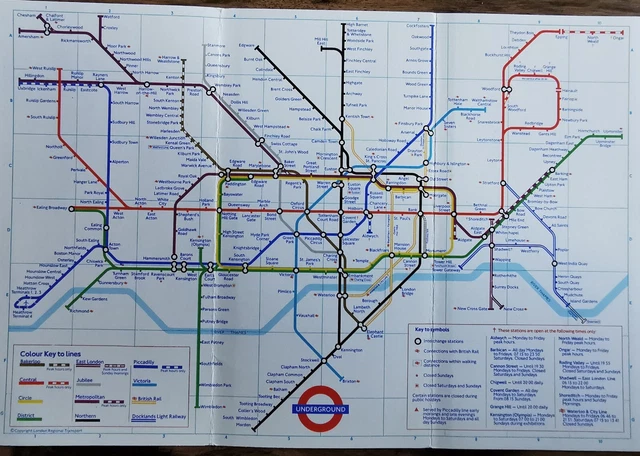 LONDON UNDERGROUND TUBE Map Journey Planner - No.1 1987 £10.00 ...