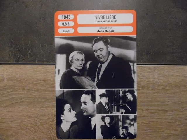 CARTE FICHE MONSIEUR CINEMA 1943 - VIVRE LIBRE - Laughton Smith O'Hara ...