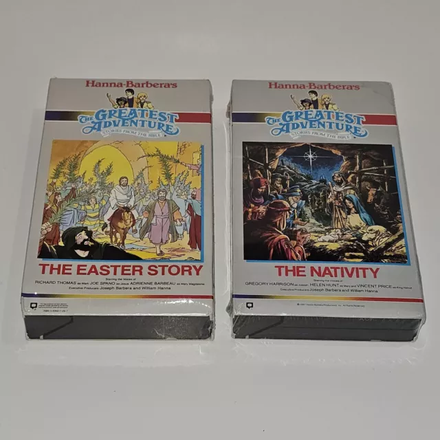 NOS 2 THE Greatest Adventure VHS Lot Nativity Easter Story Hanna ...