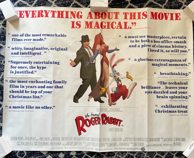 WHO FRAMED ROGER RABBIT? 1988 Bob Hoskins, Christopher Lloyd QUAD ...