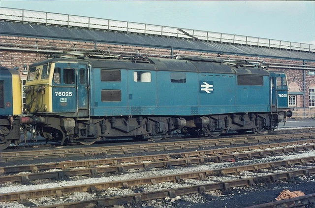 35MM ORIGINAL COLOUR SLIDE OF CLASS 76 LOCO AT CREWE WORKS IN AUTUMN ...