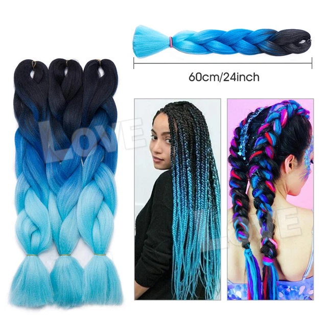 JUMBO BRAIDING HAIR 60cm Hair Extensions Crochet Synthetic Fiber Braid ...