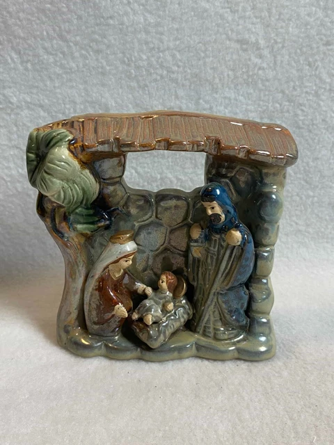 NATIVITY SCENE JOSEPH, Mary And Baby Jesus Handmade Pottery £16.85 ...