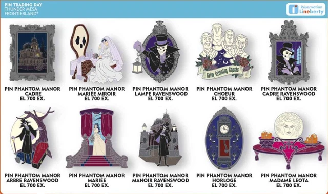 10 PINS DISNEYLAND Paris Phantom Manor LE 700 FULL SET DLP 07/10/2023 ...