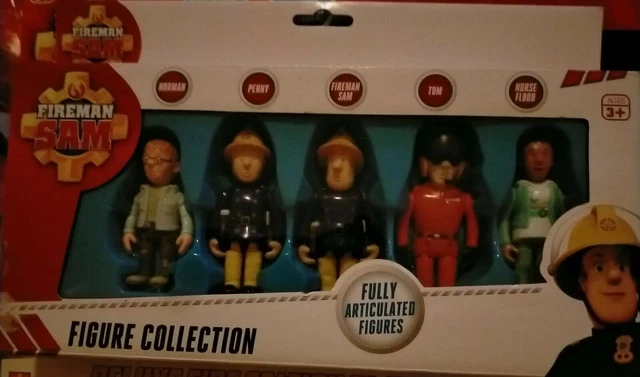 FIREMAN SAM 5 pack articulated figures Norman, Penny, Sam, Tom & Nurse ...