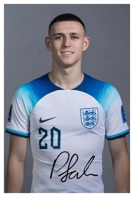 PHIL FODEN (MAN CITY) ENGLAND WORLD CUP QATAR - 6x4 Signed Autograph ...