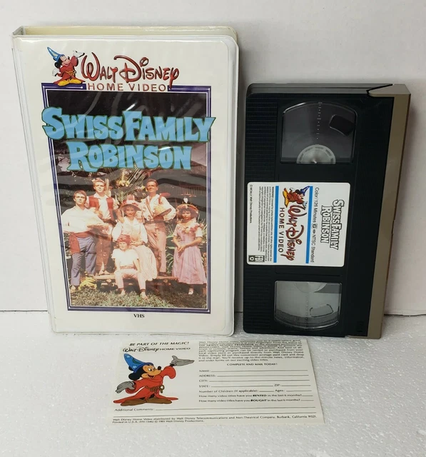 WALT DISNEY HOME Video Swiss Family Robinson VHS VCR Tape Clamshell ...