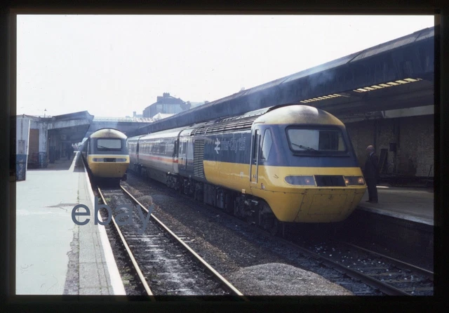 ORIGINAL 35MM SLIDE - Class 43 / HST - 43015 waits w/ 11:10 Cardiff-New ...